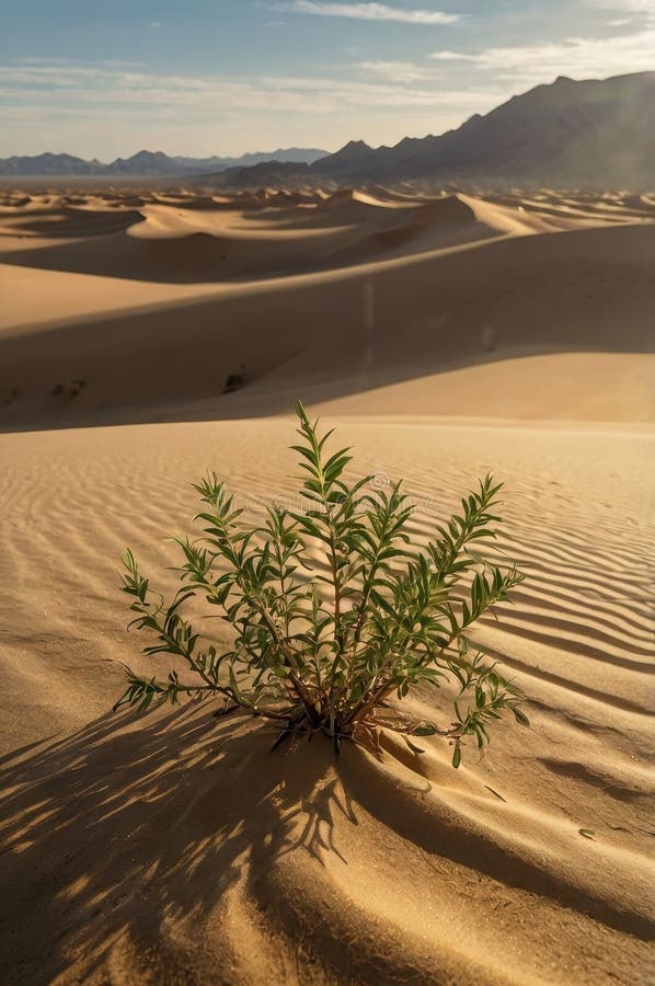 Small Shrubs Grow among Sand Dunes in Desert Landscape Stock ...