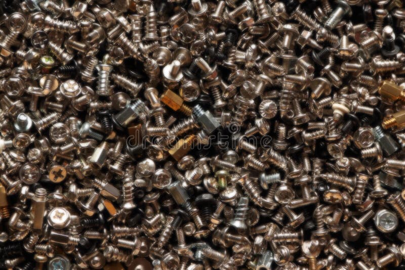Assorted Small Computer Screws in Soft Lens Stock Image - Image of ...
