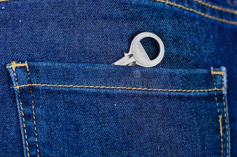 Small Silver Key Inside of Jeans Back Pocket Stock Photo - Image of ...