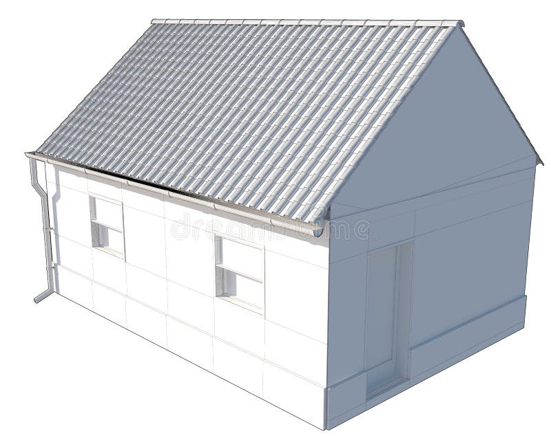 Isometric Greenhouse with Glass Walls, Foundations, Gable Roof, Garden ...