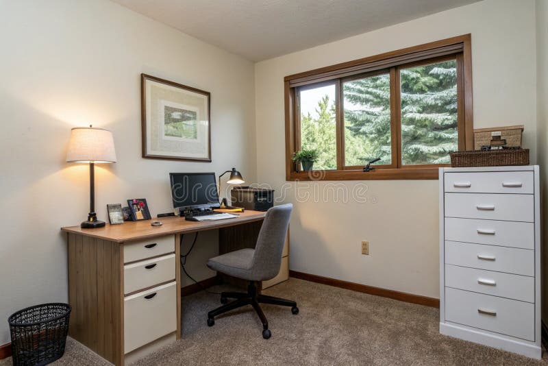 Small and Simple Office Interior Stock Illustration - Illustration of ...