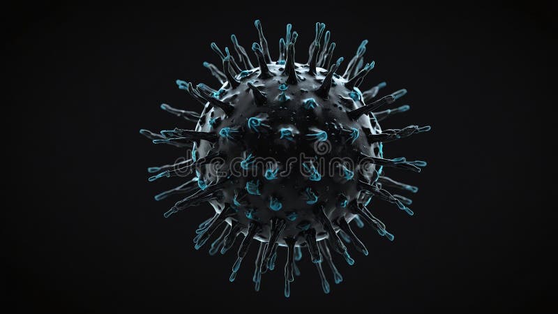 Small Single Black Virus Concept Image in Black Backgr Ai Generated ...