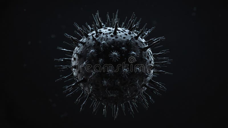 Small Single Floating Black Virus Concept Image in Bla Ai Generated ...