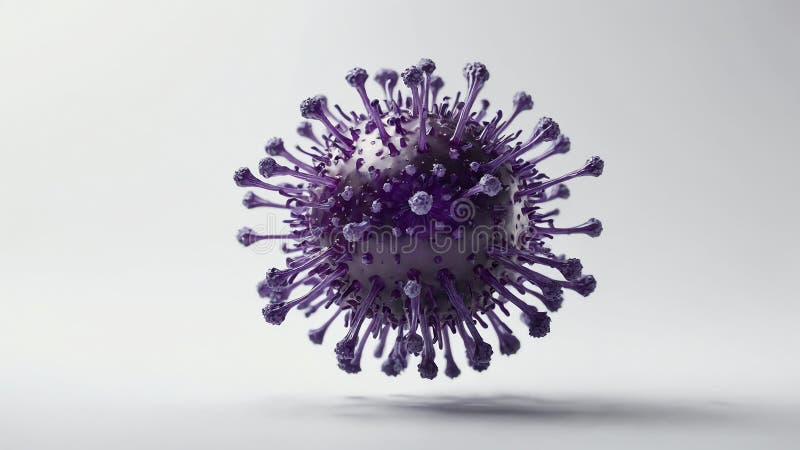 Small Single Floating Purple Virus Concept Image in Wh Ai Generated ...