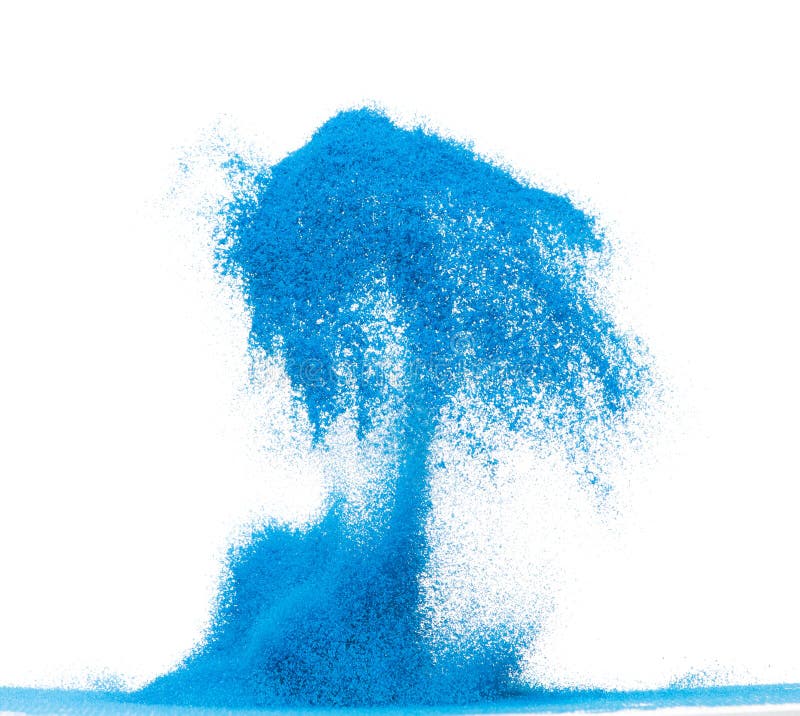 Small Size Blue Sand Flying Explosion, Ocean Sands Grain Wave Explode ...