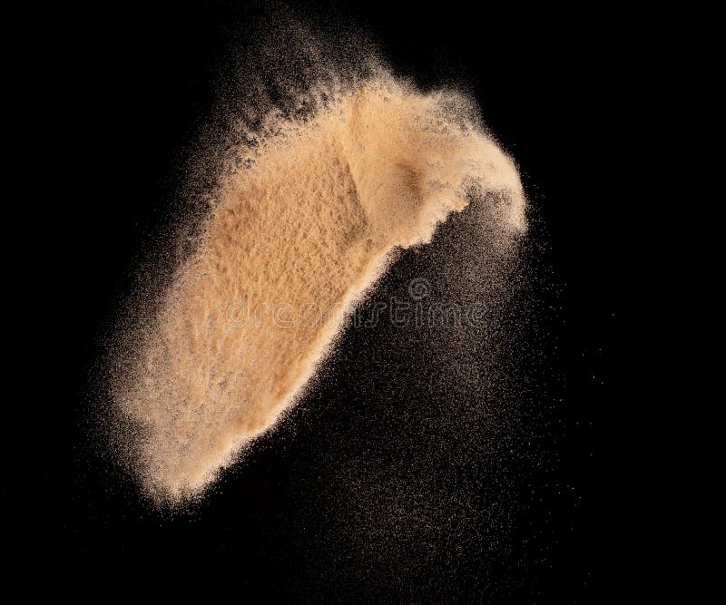 Small Size Fine Sand Flying Explosion, Golden Grain Wave Explode ...