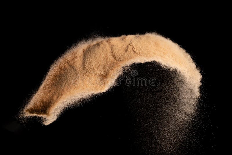 Small Size Fine Sand Flying Explosion, Golden Grain Wave Explode ...