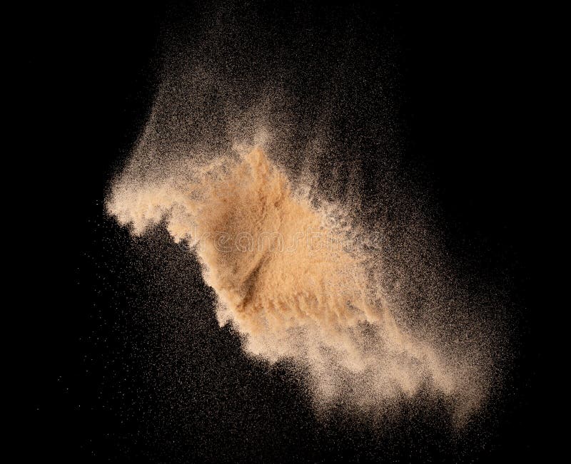 Small Size Fine Sand Flying Explosion, Golden Grain Wave Explode ...