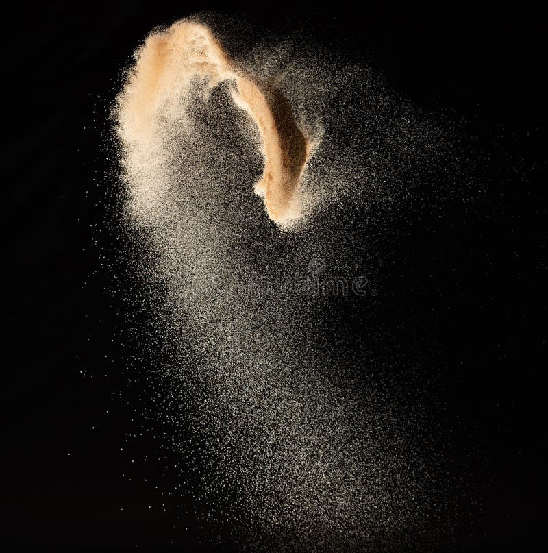Small Size Fine Sand Flying Explosion, Golden Grain Wave Explode ...