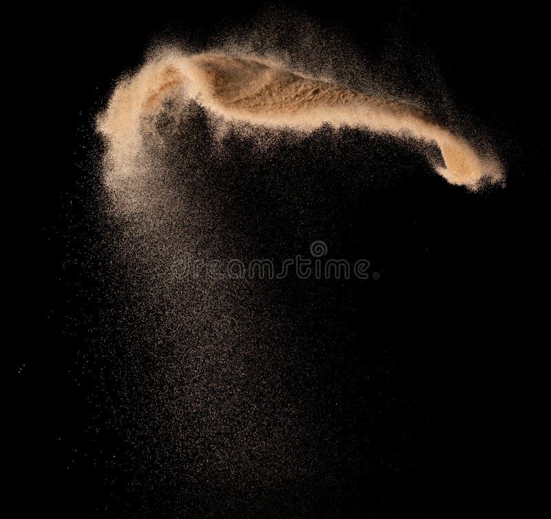 Small Size Fine Sand Flying Explosion, Golden Grain Wave Explode ...
