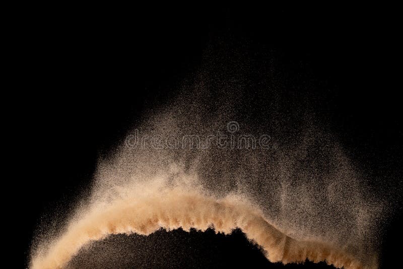 Small Size Fine Sand Flying Explosion, Golden Grain Wave Explode ...