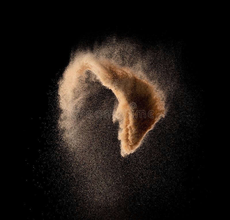 Small Size Fine Sand Flying Explosion, Golden Grain Wave Explode ...