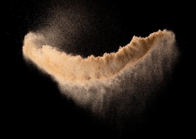 Small Size Fine Sand Flying Explosion, Golden Grain Wave Explode ...