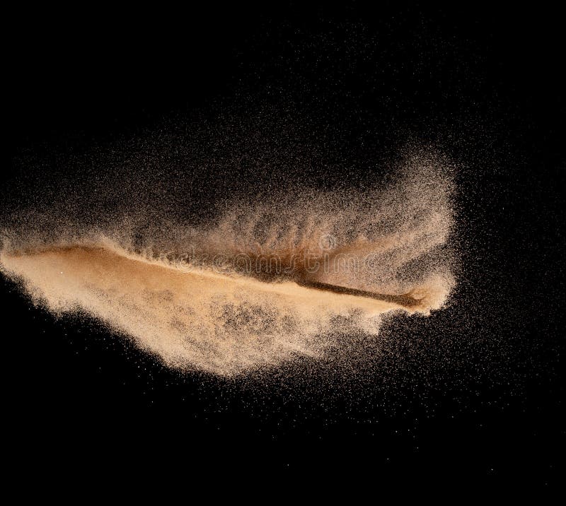 Small Size Fine Sand Flying Explosion, Golden Grain Wave Explode ...