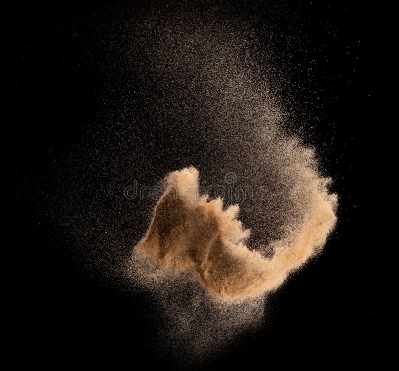 Small Size Fine Sand Flying Explosion, Golden Grain Wave Explode ...