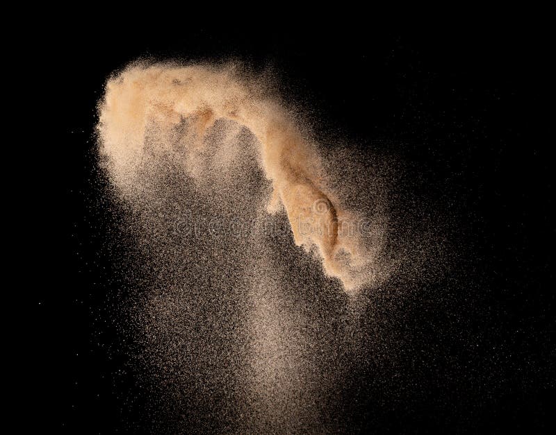 Small Size Fine Sand Flying Explosion, Golden Grain Wave Explode ...