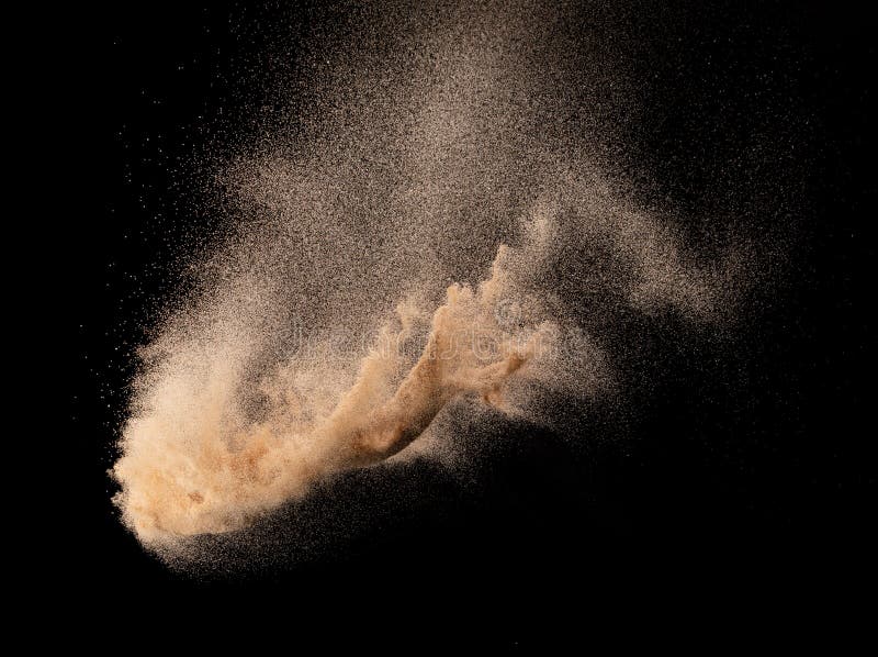Small Size Fine Sand Flying Explosion, Golden Grain Wave Explode ...