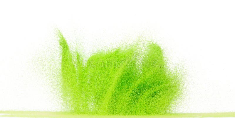Small Size Green Sand Flying Explosion, Vegetable Sands Grain Wave ...