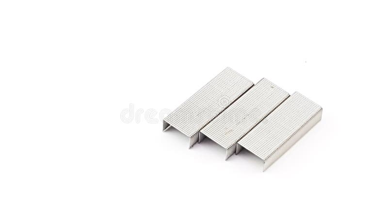Small Size of Row of Silver Metal Staples Stock Photo - Image of paper ...