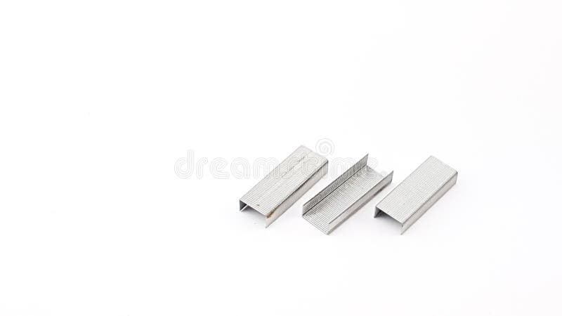 Small Size of Row of Silver Metal Staples Stock Image - Image of ...