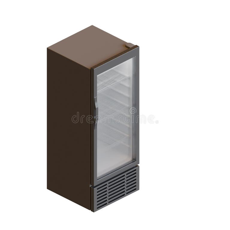 Small Size Showcase Display Cooler Isometric View 3D Render ...