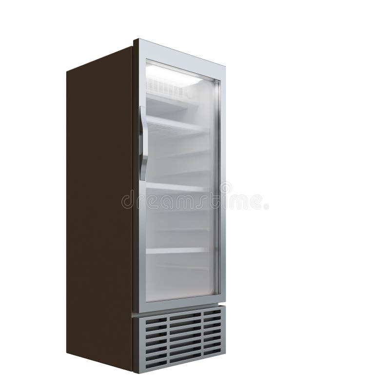 Small Size Showcase Display Cooler Side View 3D Render Illustration ...