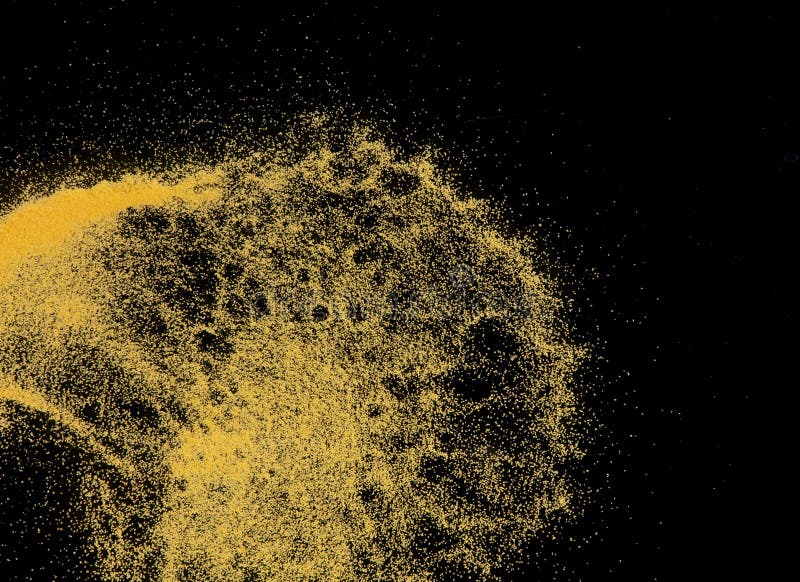 Small Size Yellow Sand Flying Explosion, Gold Cheese Sands Grain Wave ...