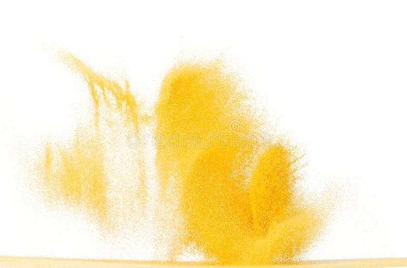 Small Size Yellow Sand Flying Explosion, Gold Cheese Sands Grain Wave ...