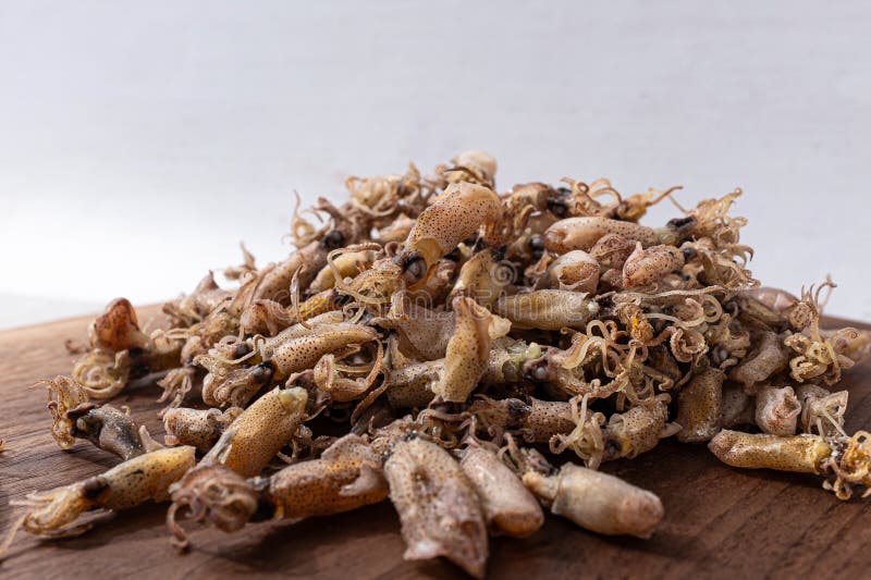 Small-sized Dried Pencil Squid Stock Photo - Image of ingredients ...