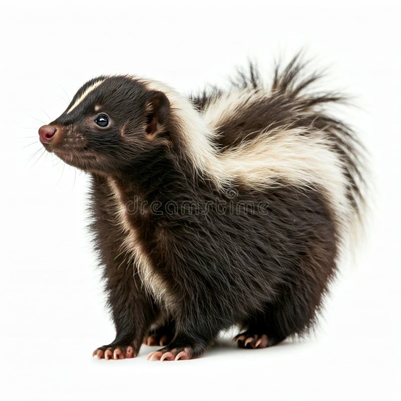 A Small Skunk Isolated on a White Background Stock Illustration ...