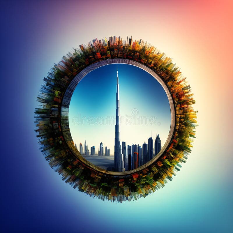 Small Skyscraper on Top of Another Skyscraper Touching the Sky Stock ...