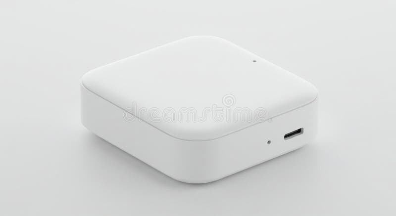 Small, Sleek, White Plastic Electronic Device with Rounded Corners ...