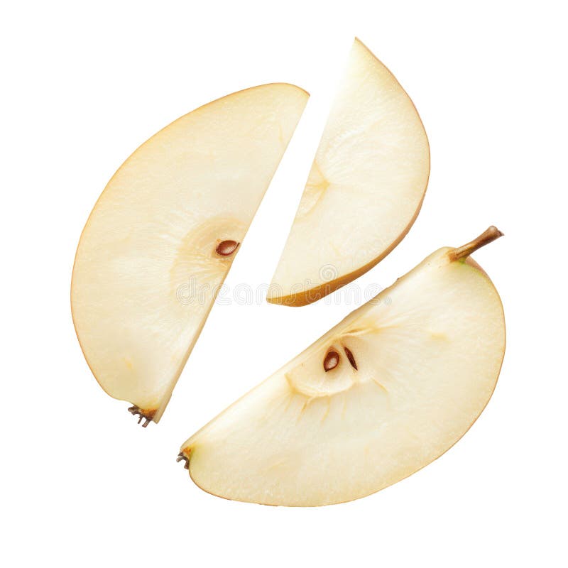 3 Small Slices of Pear Top View Isolate Stock Illustration ...