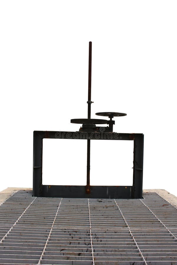 Small Sluice gate stock image. Image of sidewalk, framework - 25269739