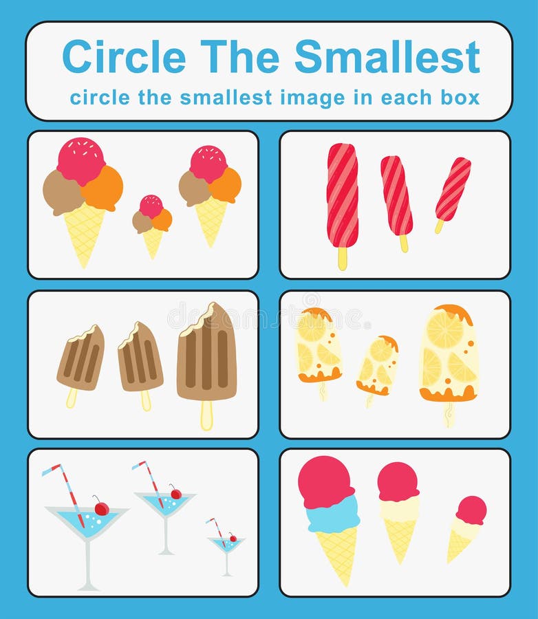 Circle the Smallest Worksheet Stock Vector - Illustration of preschool ...