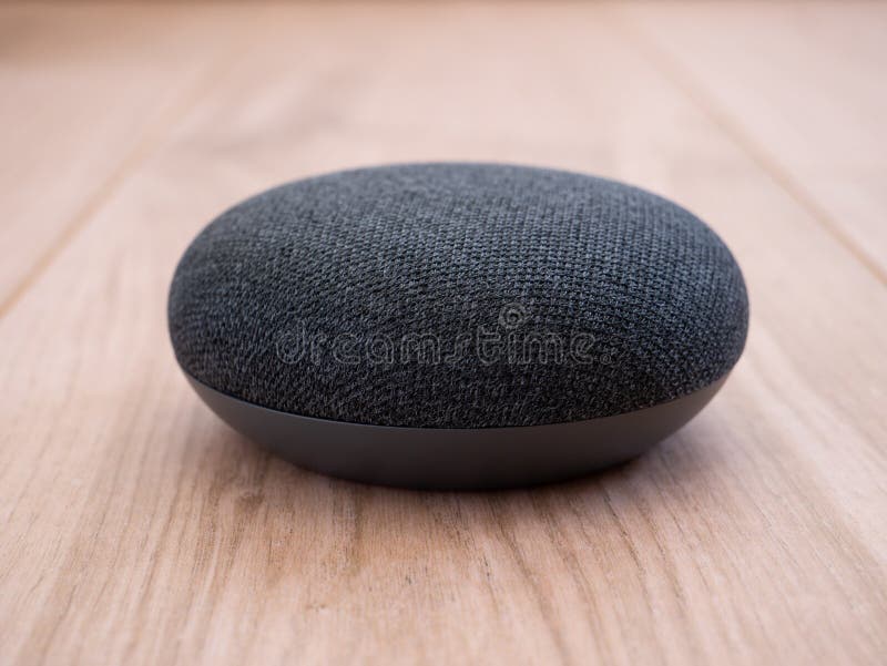 Small Smart Home Speaker with Bluetooth and Voice Assistant Stock Image ...
