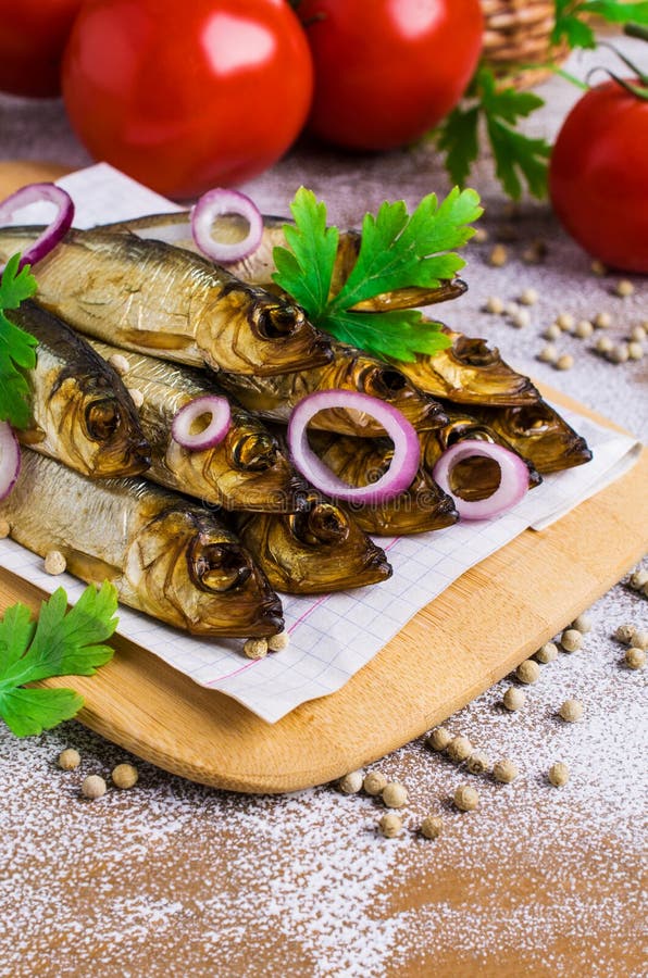 Small smoked fish stock photo. Image of anchovy, pepper - 112181350
