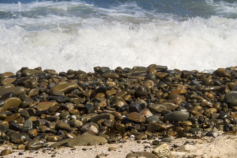 Small Smooth Rocks on Seashore Stock Image - Image of landscape ...