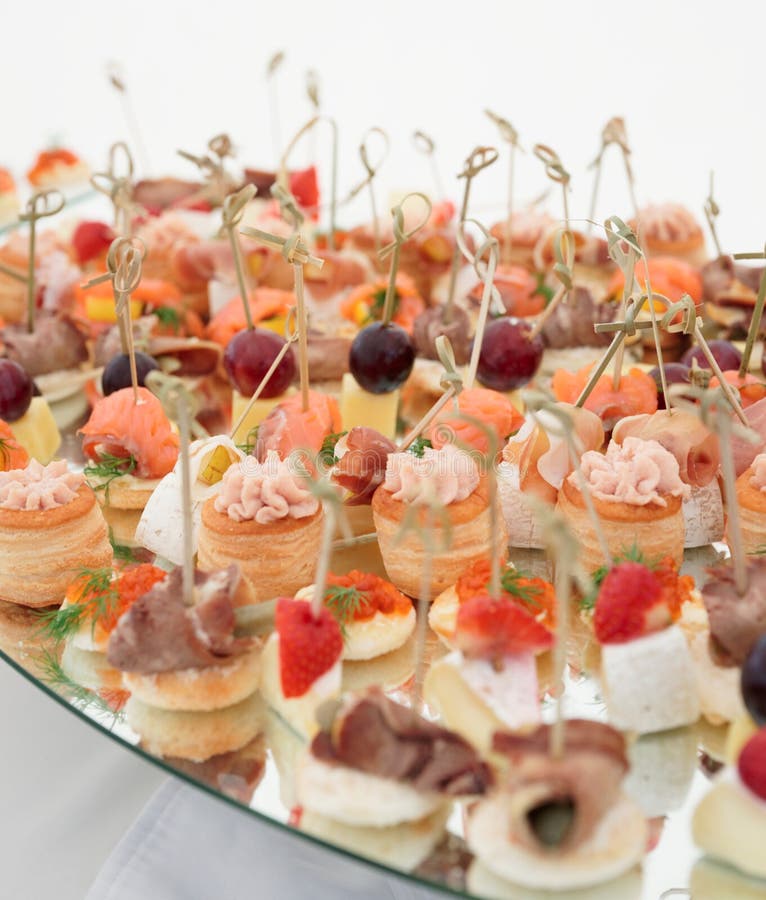 Small Snacks in Plate on Table Stock Image - Image of arrangement ...