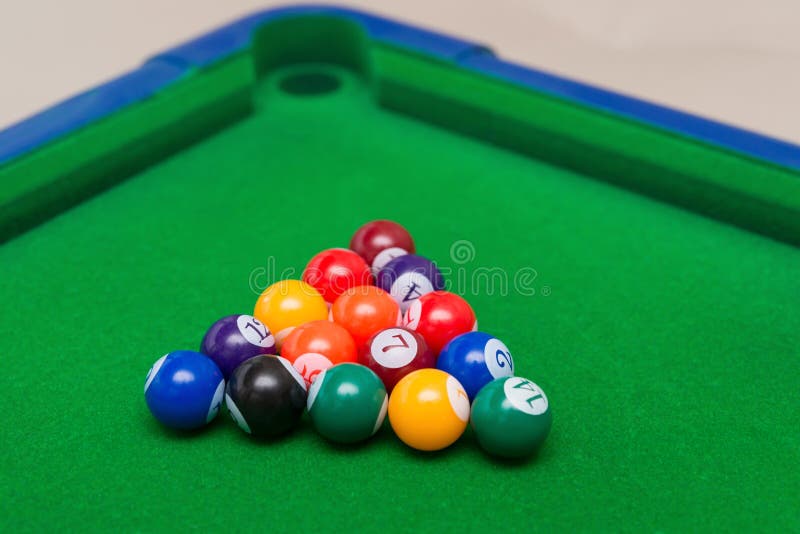 A small snooker toy set stock image. Image of artificial - 78117217