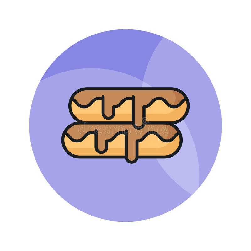 A Small, Soft, Log Shaped Pastry Filled with Chocolate, Modern Flat ...