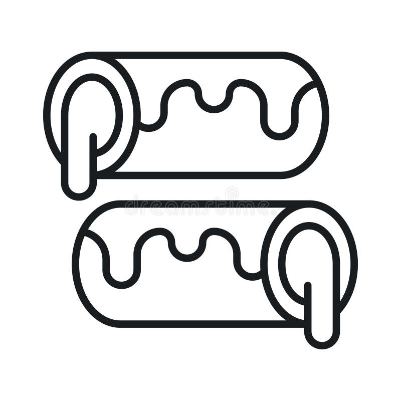 A Small, Soft, Log Shaped Pastry Filled with Chocolate, Modern Flat ...