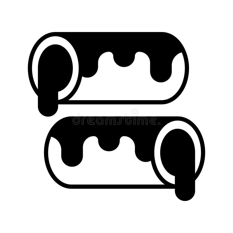 A Small, Soft, Log Shaped Pastry Filled with Chocolate, Modern Flat ...