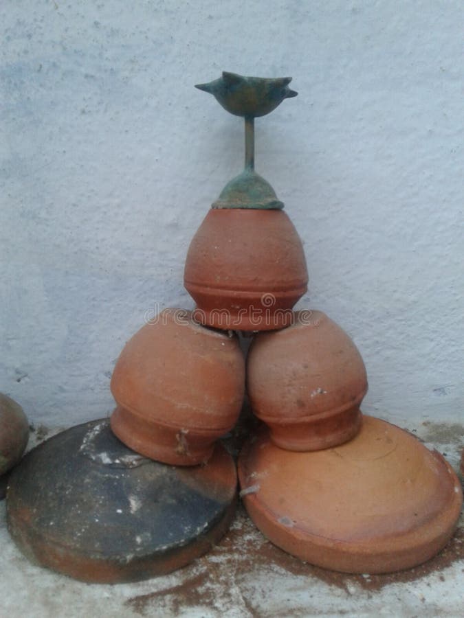 Small Soil plates and pots stock photo. Image of pots - 122363018