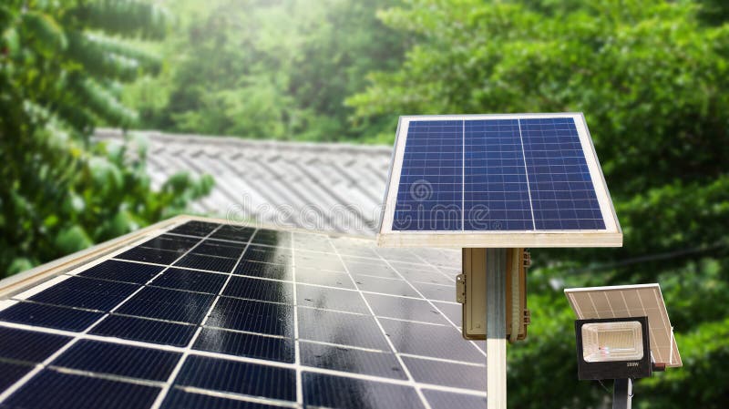 Small Solar Cell Panels Installed for Provide Power for Small Farming ...