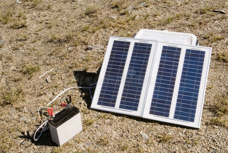 Small Solar Energy in Outdoors Stock Image - Image of environment ...