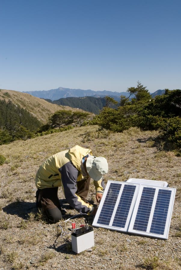 Small Solar Energy in Outdoors Stock Image - Image of environment ...