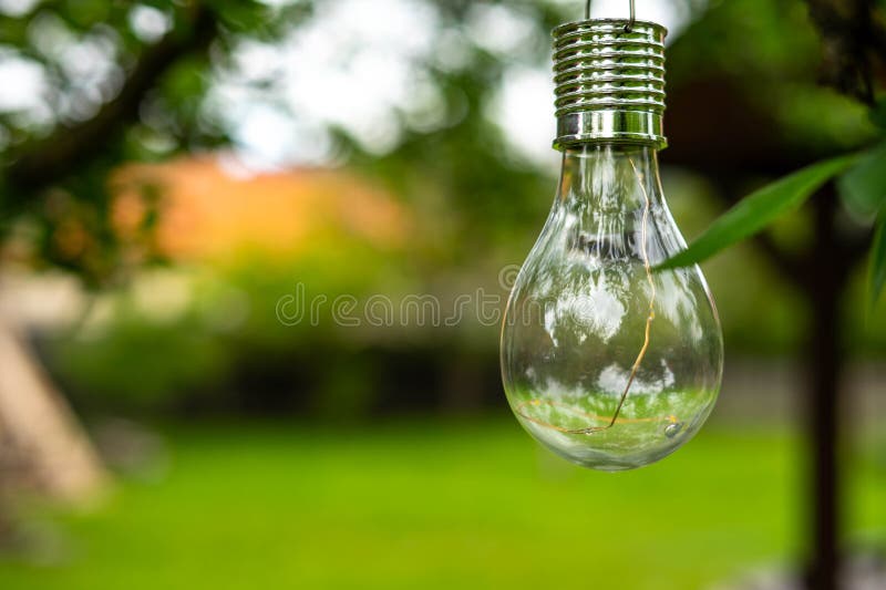 Small Solar Light Bulb Close Up Shot in the Garden Stock Photo - Image ...