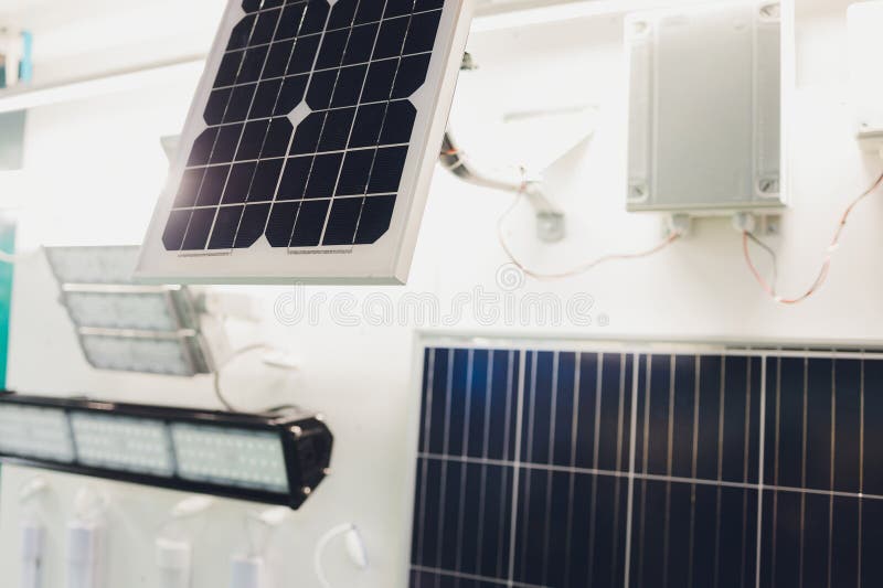 Small Solar Panel. Green Energy Concept Close-up. Stock Image - Image ...