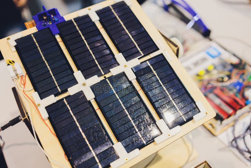 Small Solar Panel. Green Energy Concept Close-up. Stock Image - Image ...